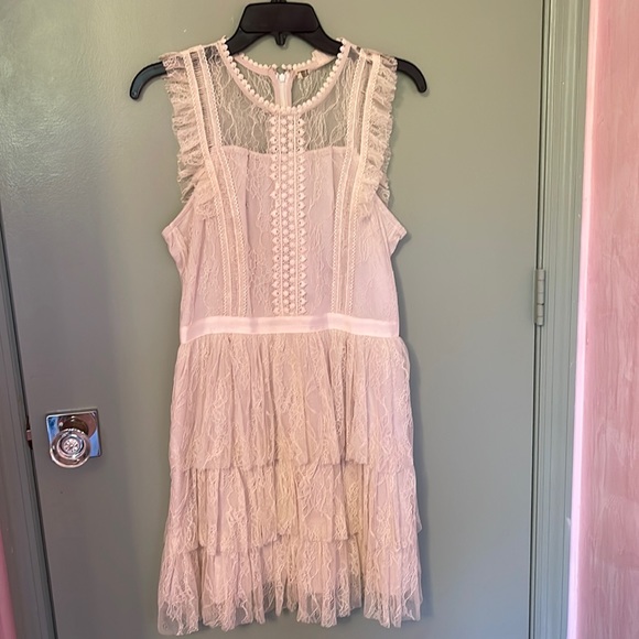 Chelsea & Violet | Dresses | Chelsea And Violet Tiered Pink Lace Dress ...